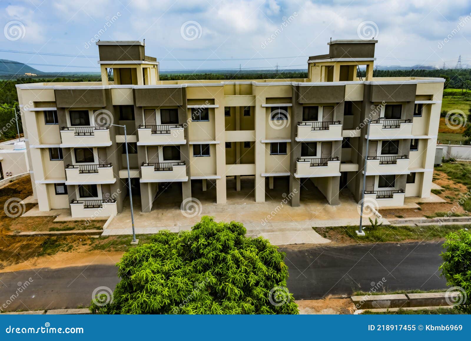 A Five Floor Building Just Completed it`s Construction Near by Bitumen ...