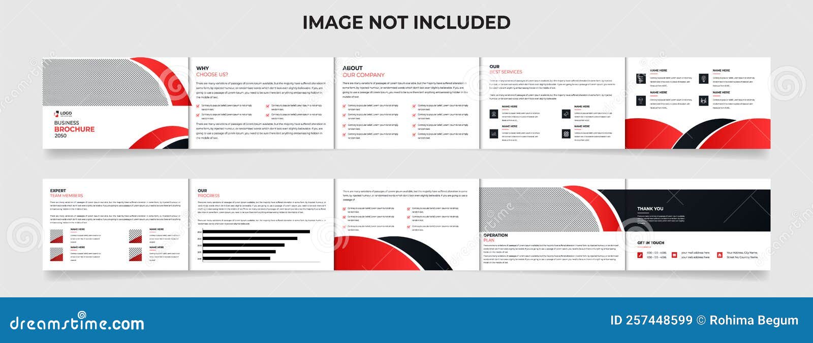 Five Fold Landscape Creative Shape Brochure Template and Business ...