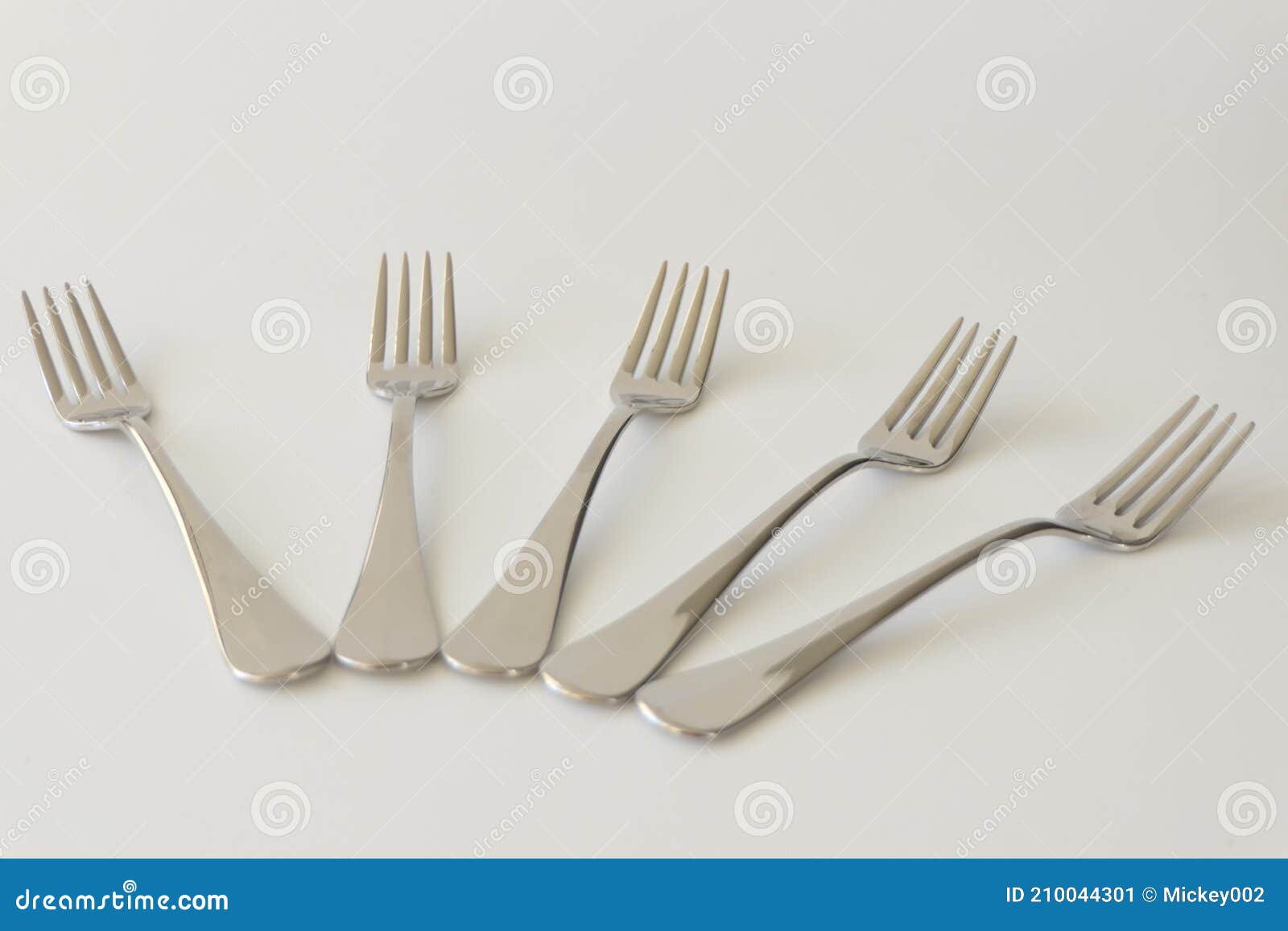 Five forks isolated stock image. Image of silver, steel - 210044301