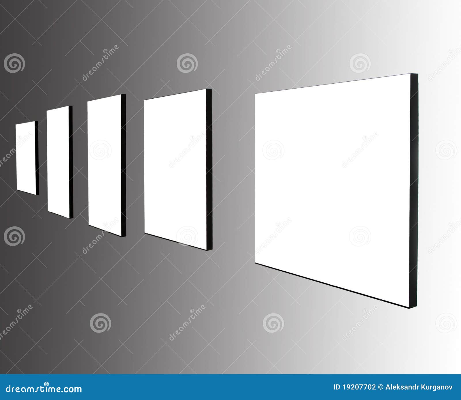 Five frames on white wall stock photo. Image of frame - 19207702