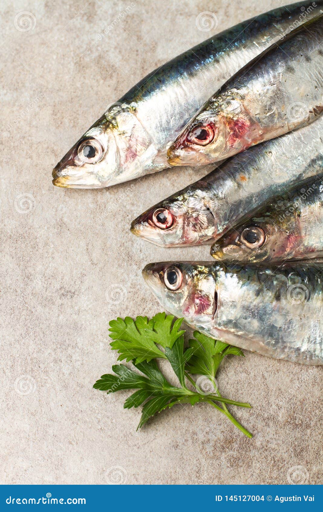 Fresh Sardines on a Marble Table Stock Photo - Image of food, diet ...