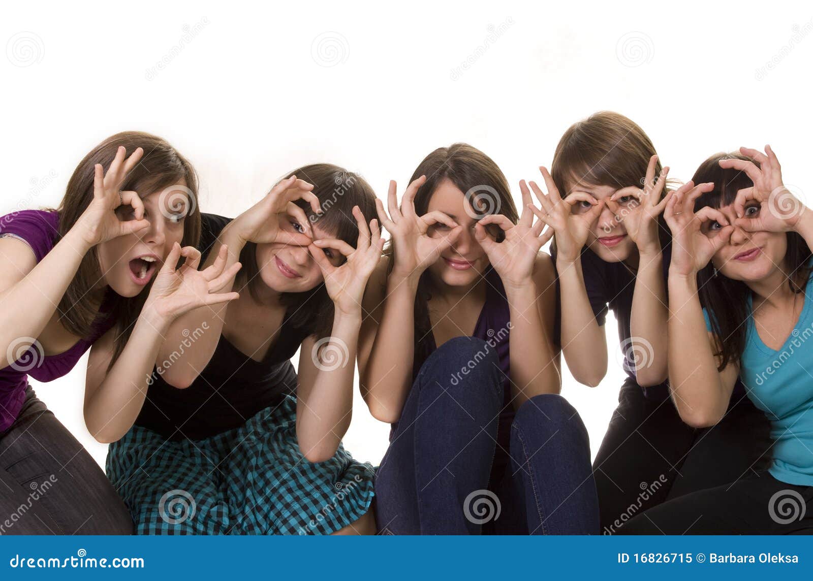 Five friends stock image. Image of number, studio, girls - 16826715