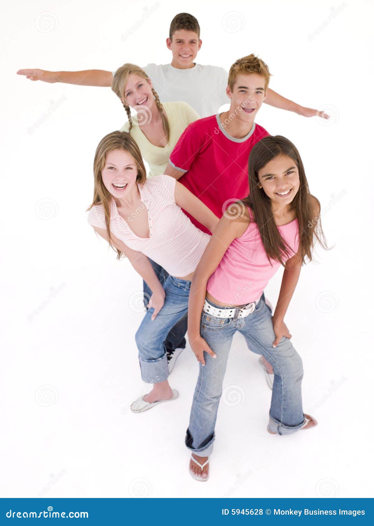 Five Friends in a Row Smiling Stock Photo - Image of buddies, shot: 5945628