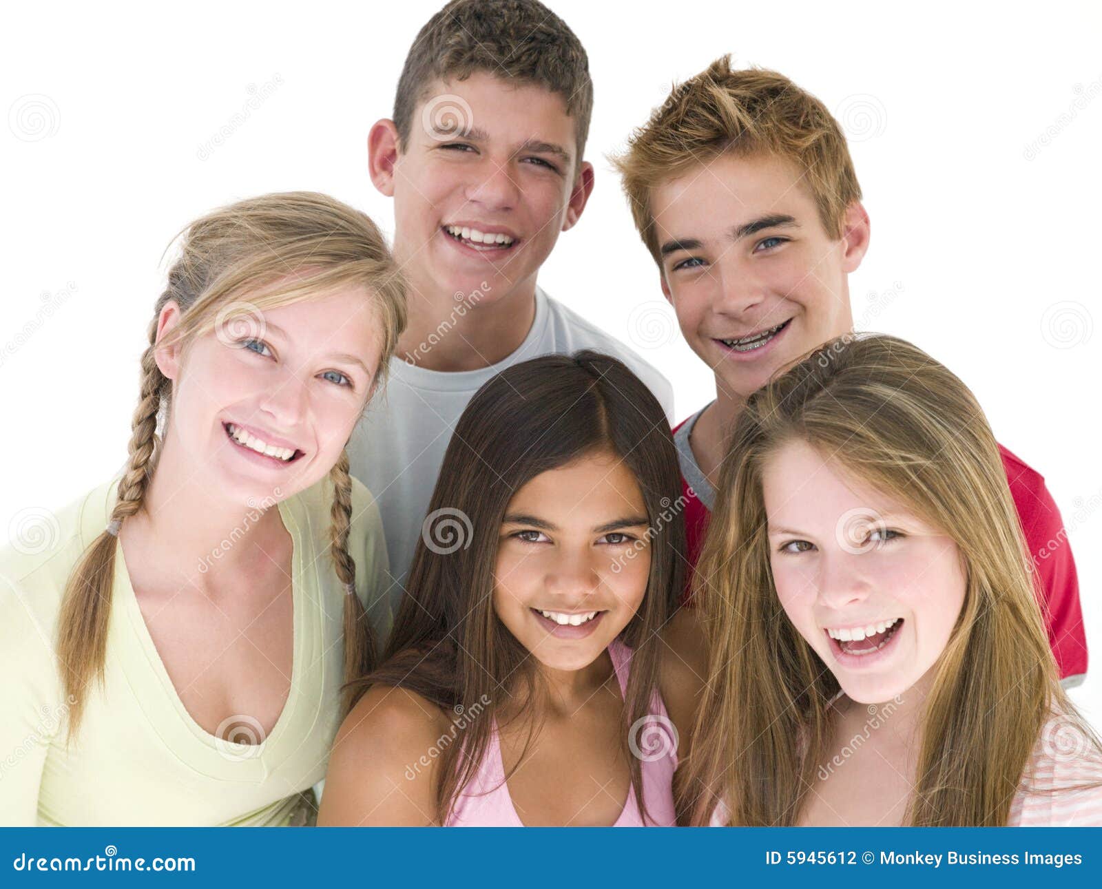 Five Friends Together Smiling Stock Photo - Image of looking, mates ...