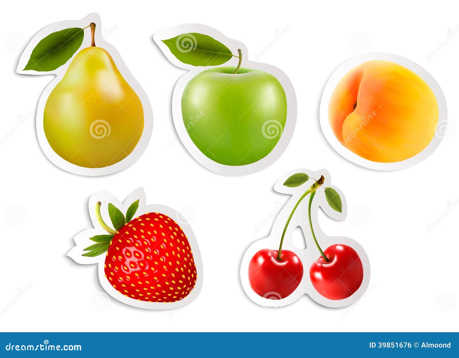 Five Fruit Stickers. Vector. Stock Vector - Illustration of banner ...
