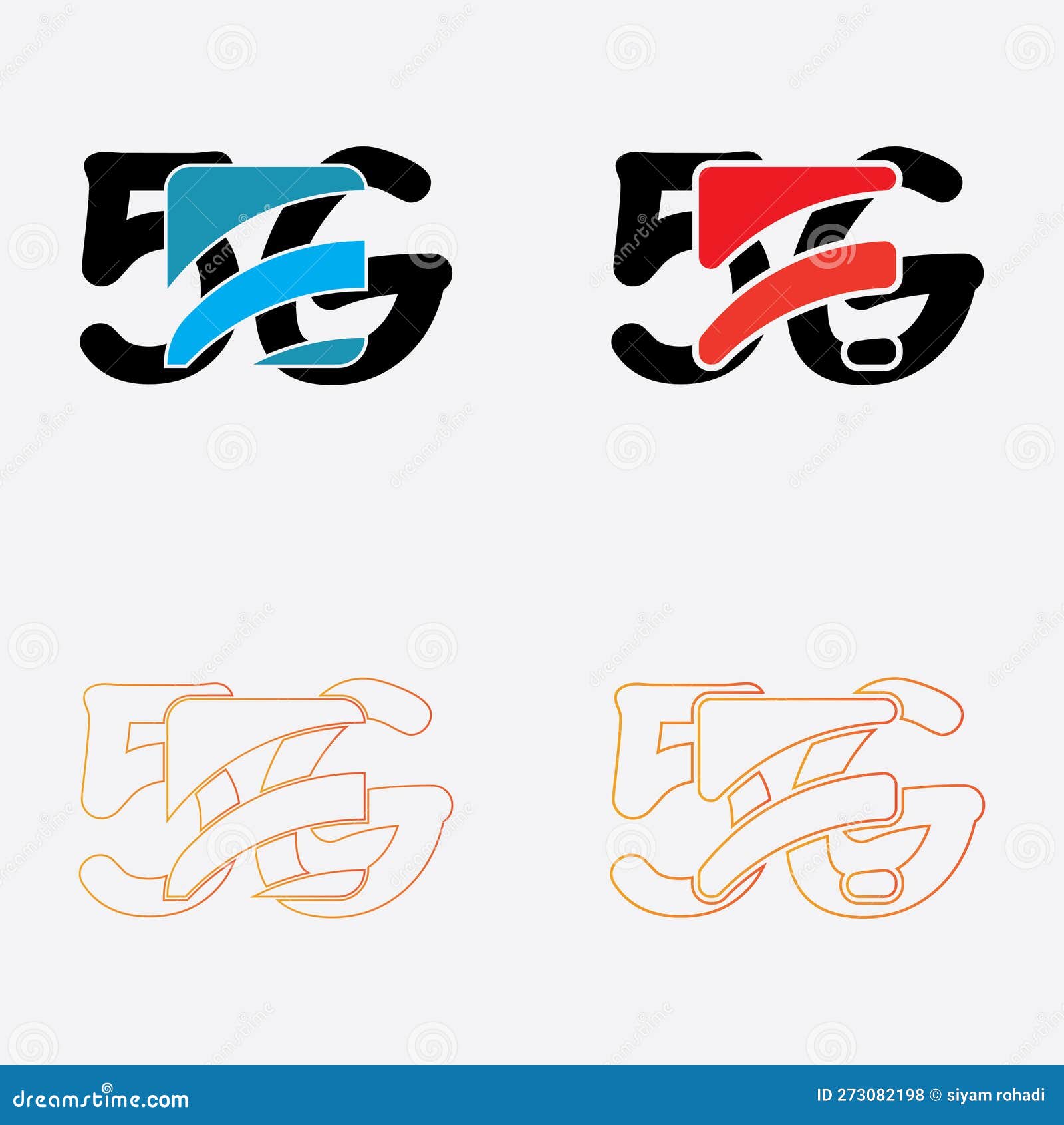 Five G Logo Vector Illustrations Stock Vector - Illustration of sign ...