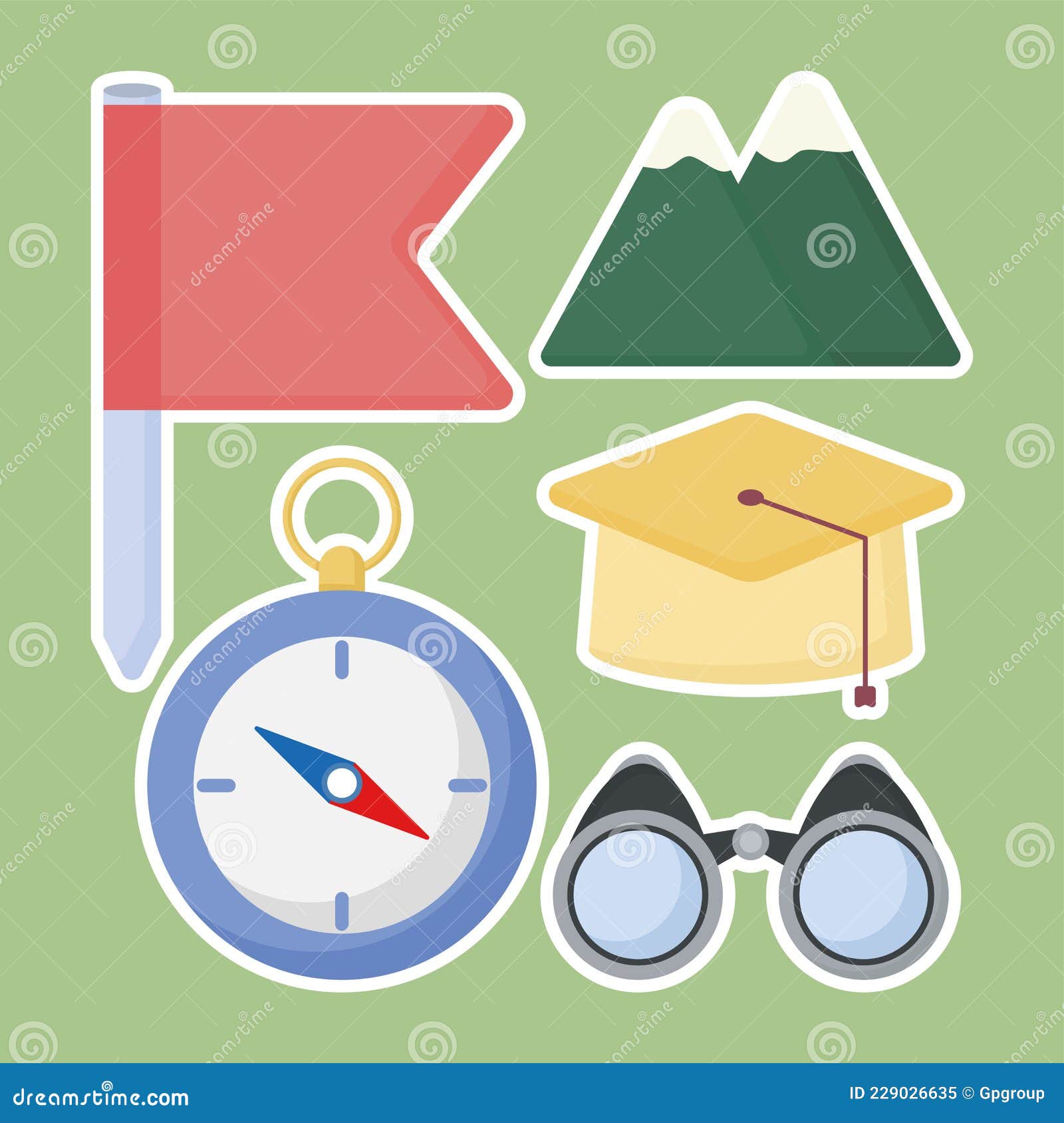 Five geography items stock vector. Illustration of navigation - 229026635