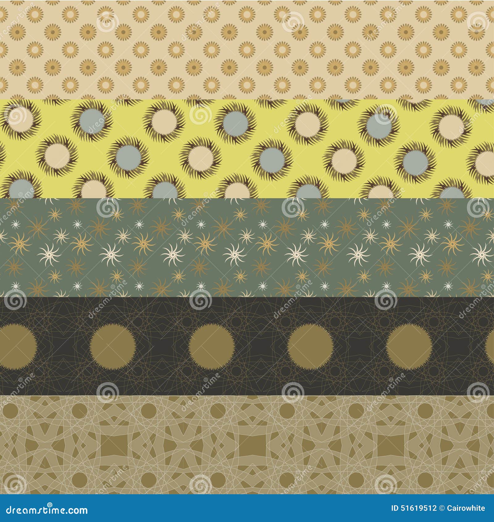 Set of Five Geometric Patterns Stock Vector - Illustration of ...