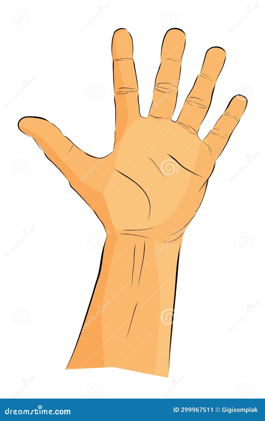 Five 2 Gesture Vector Hand Draw Sketch Doodle Man Hand Stock Vector ...
