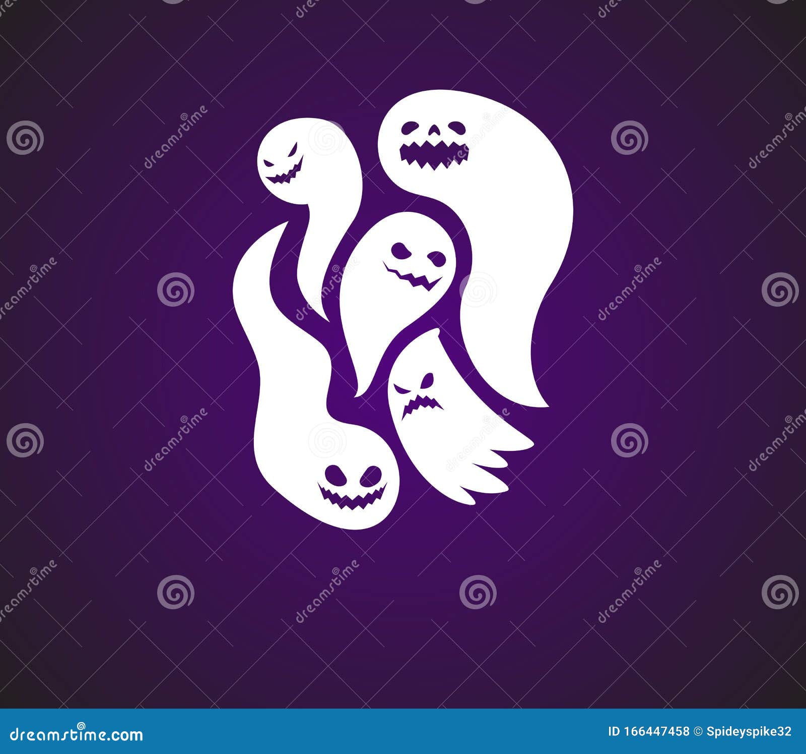 Ghost Bar Logo Vector Template. Flat Vector Illustration On White ...