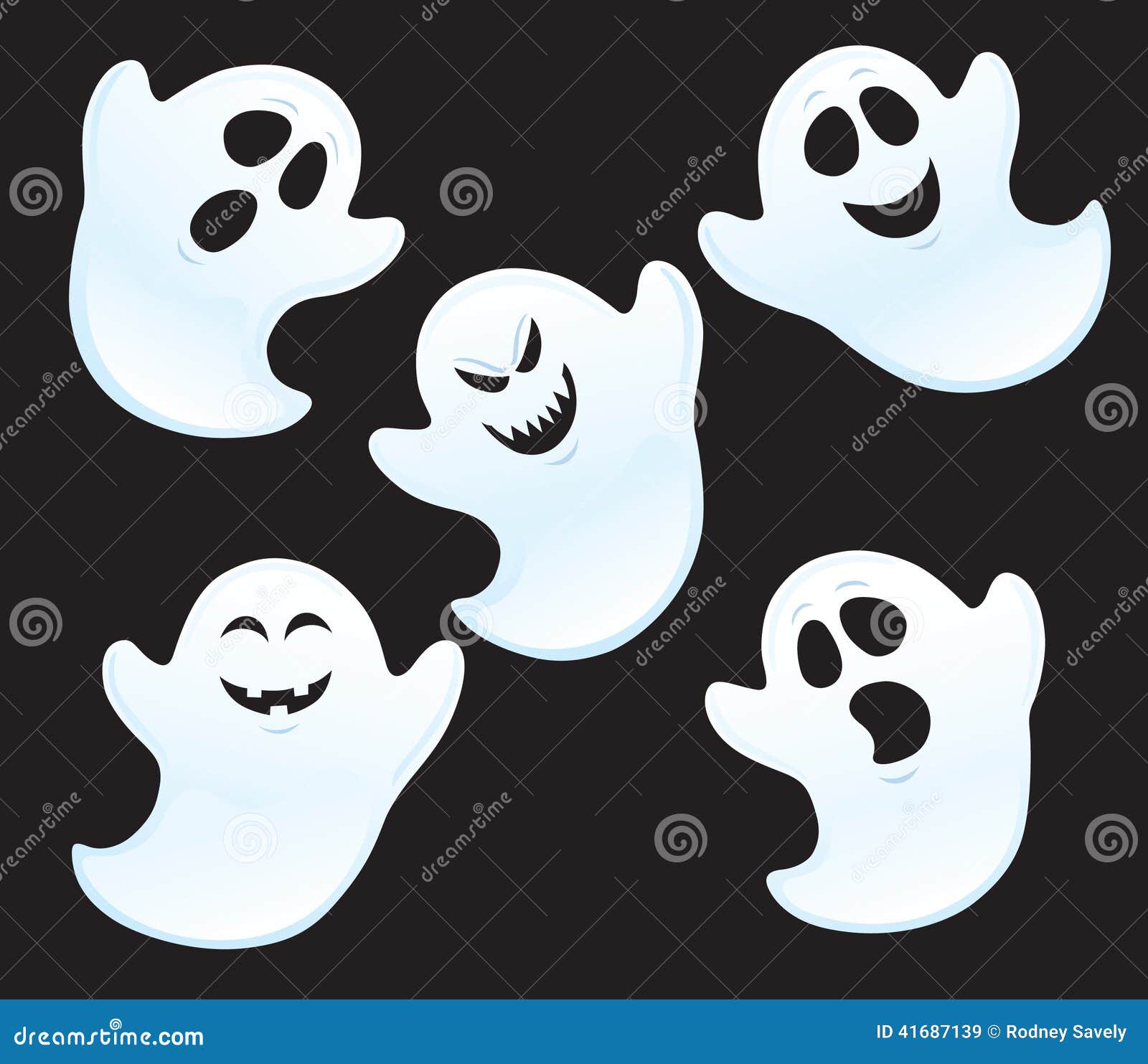 Five Ghosts stock illustration. Illustration of halloween - 41687139