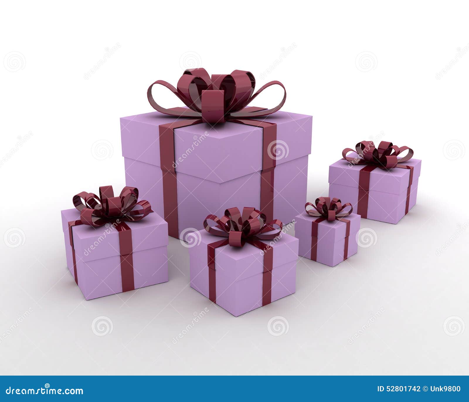 Five Gift Boxes stock illustration. Illustration of gift - 52801742