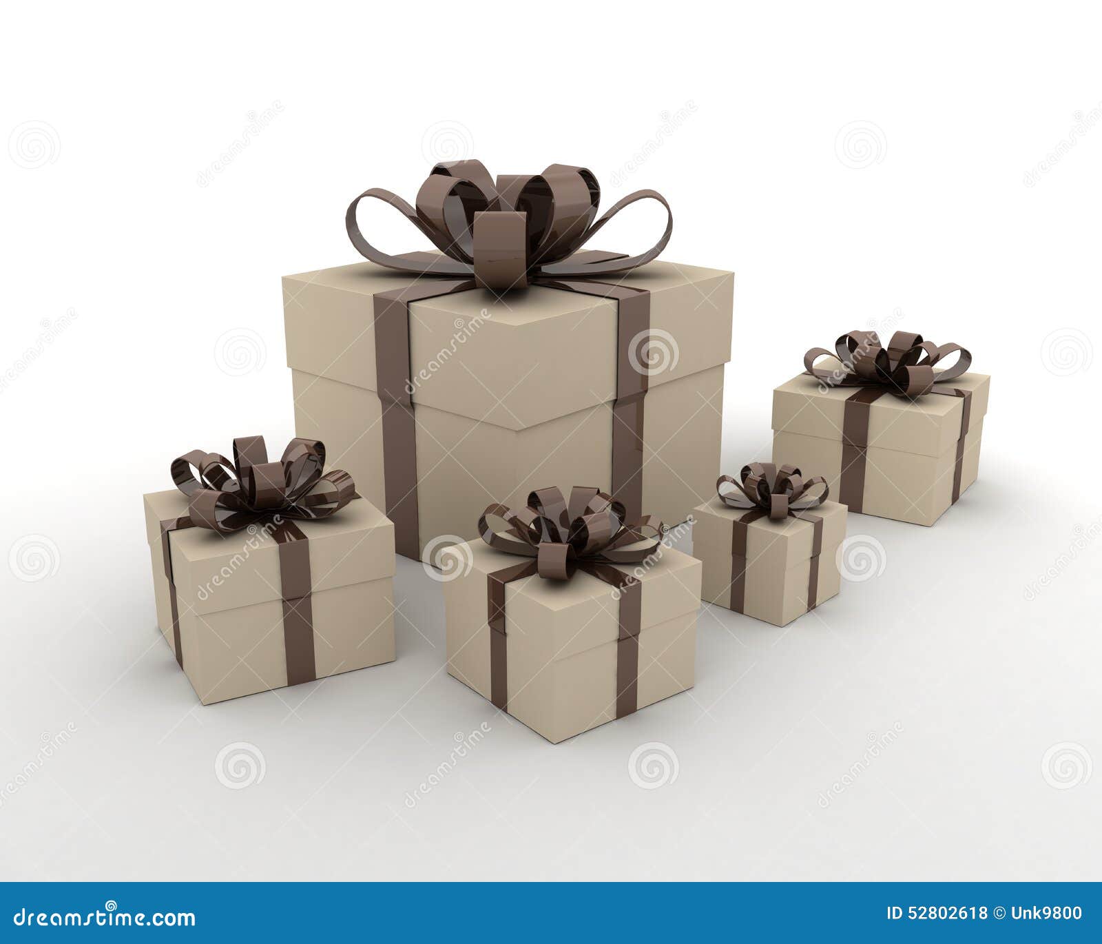 Five Gift Boxes stock illustration. Illustration of surprise - 52802618