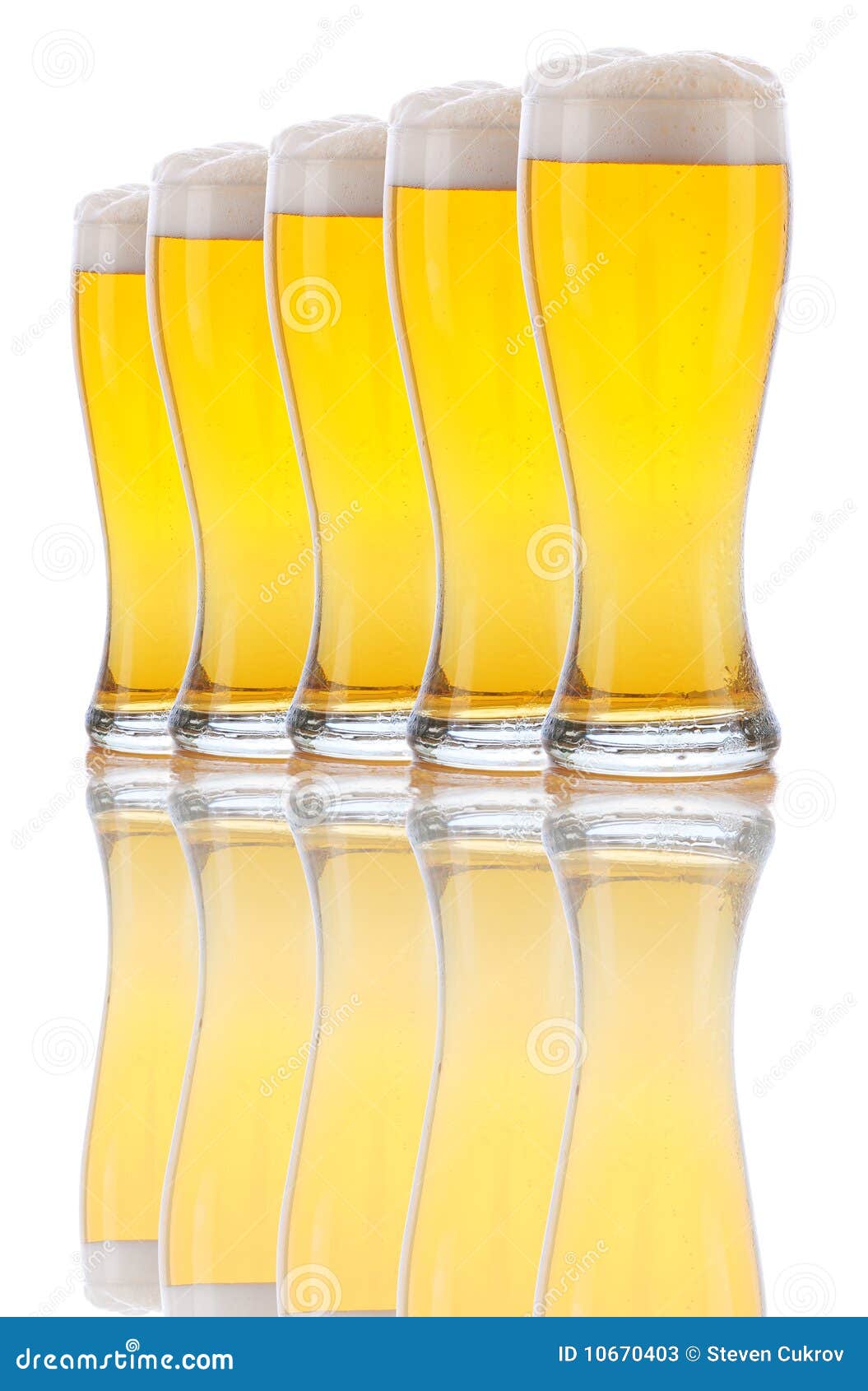 Five Glasses of Beer stock image. Image of cold, glassware - 10670403