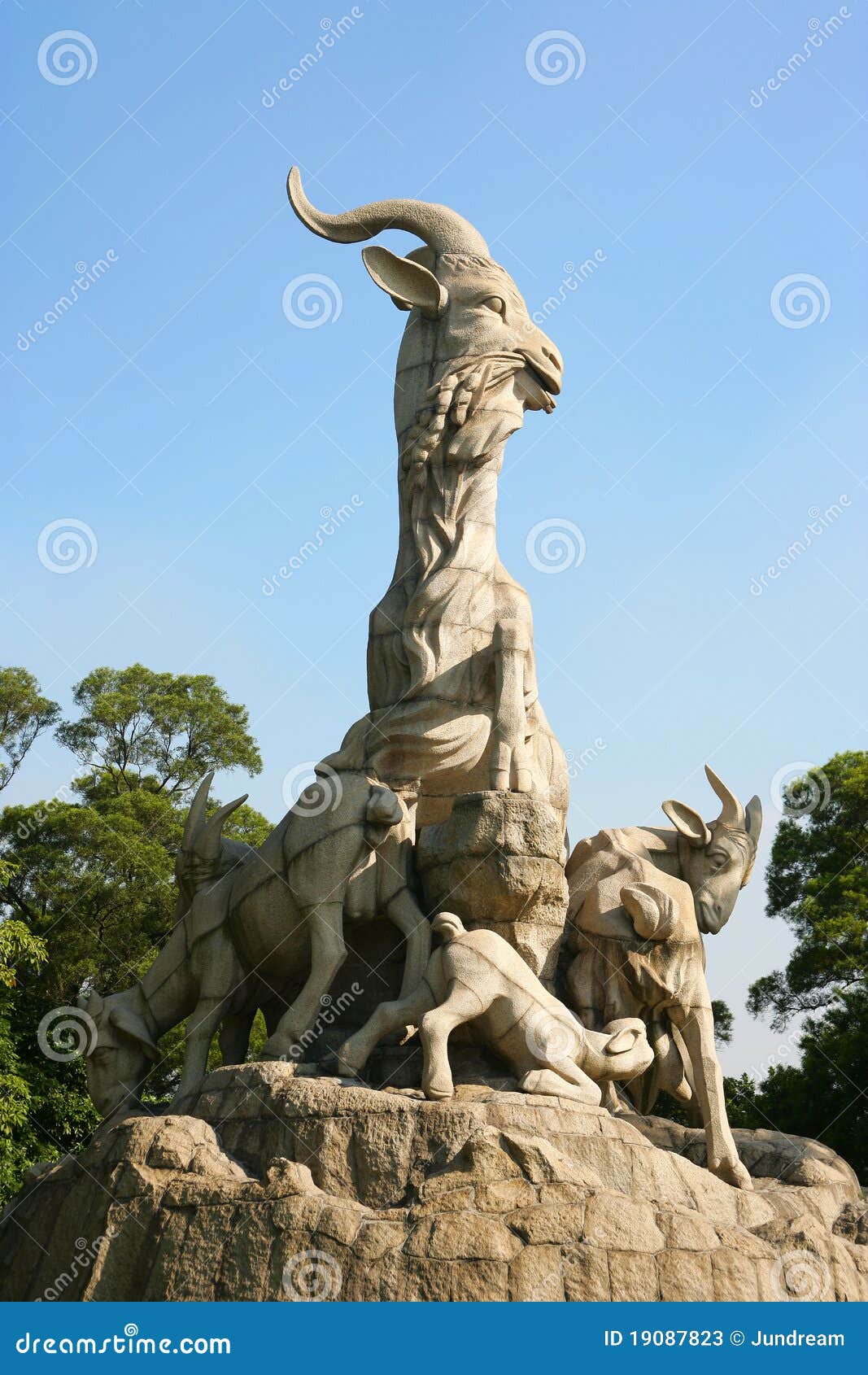 Five-Goat Statue stock image. Image of history, goat - 19087823