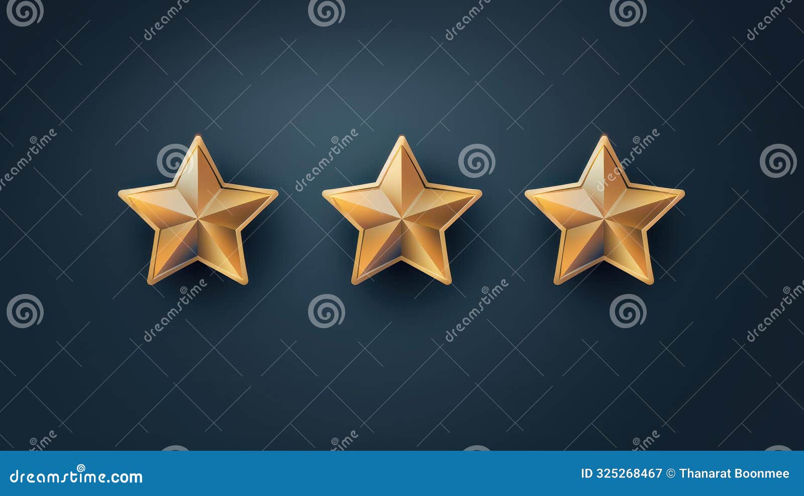 Five Gold Stars on Dark Blue with Gradient Stock Illustration ...