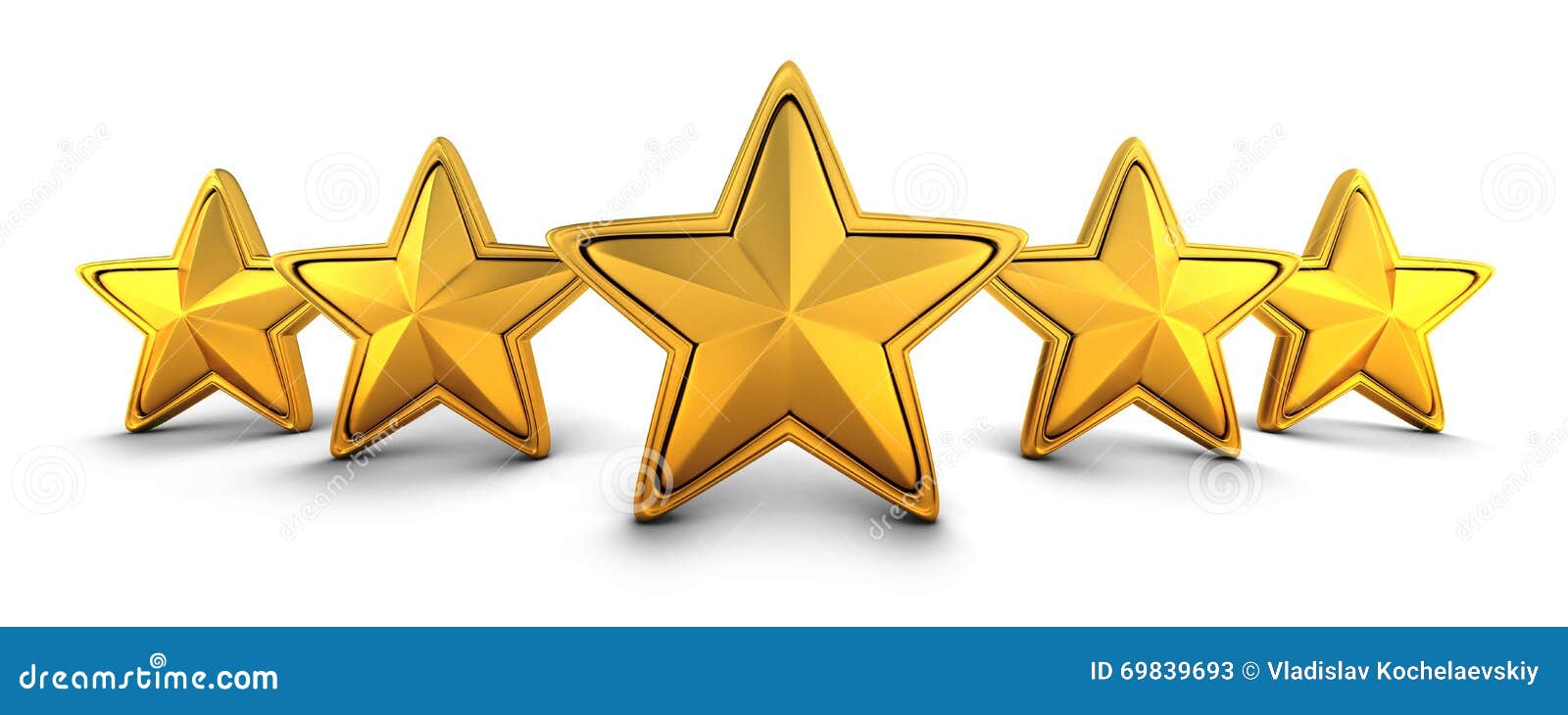 Five gold stars stock illustration. Illustration of choice - 69839693