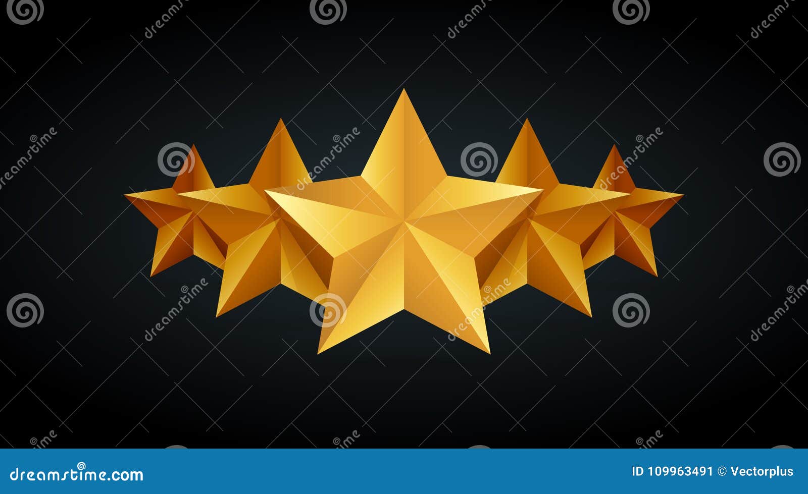 Five Golden Rating Star Vector Illustration in Gray Black Background ... Five Golden Rating Star Vector Illustration in Gray Black Background ...