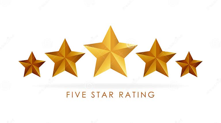Five Golden Rating Star Vector Illustration in White Background Stock ... Five Golden Rating Star Vector Illustration in White Background Stock ...