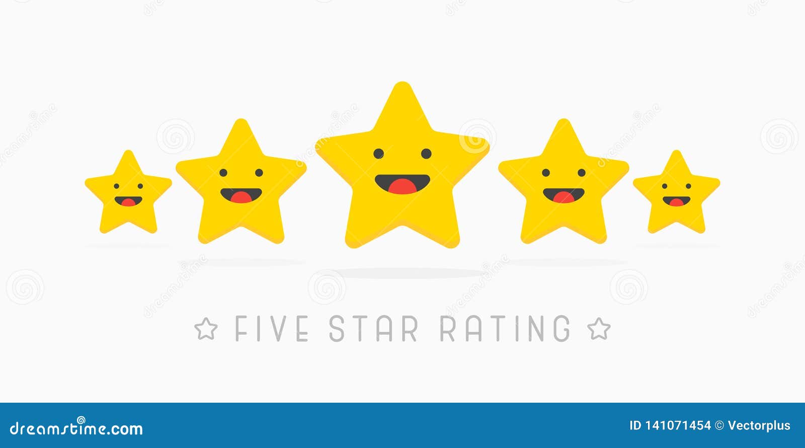 Five Golden Rating Star Wiyh Cute Smile Face. Vector Illustration in ... Five Golden Rating Star Wiyh Cute Smile Face. Vector Illustration in ...