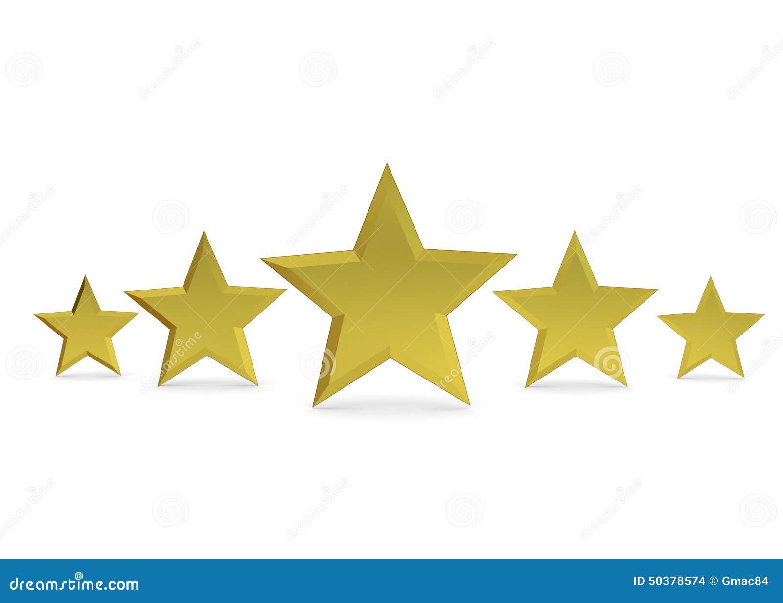 Five Golden Star - 3d stock illustration. Illustration of render - 50378574