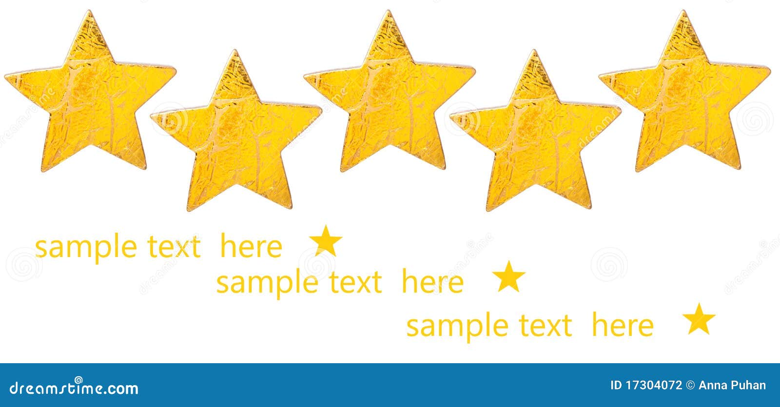 Five golden stars stock illustration. Illustration of christmas - 17304072