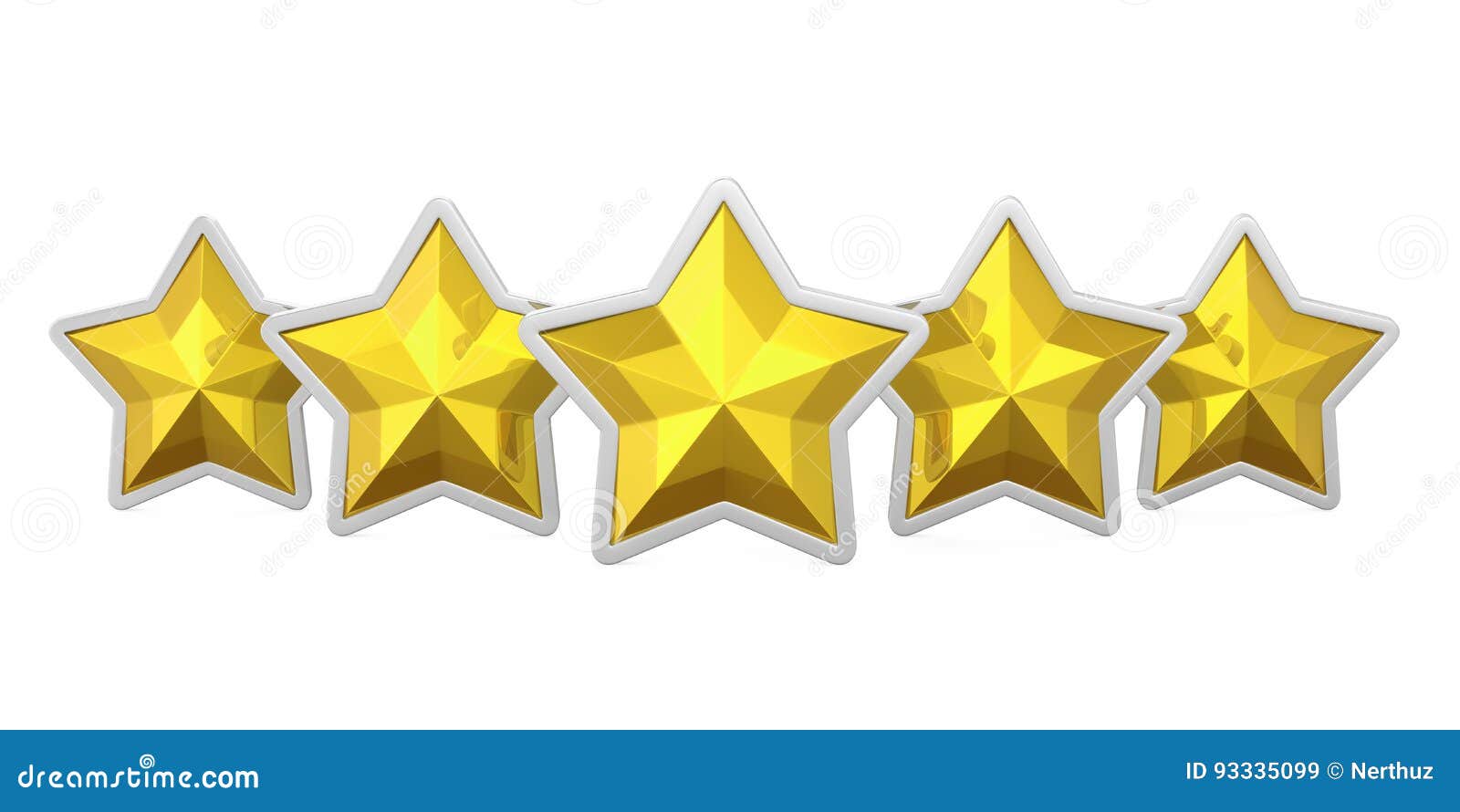 Five Golden Stars Badge Isolated Stock Illustration - Illustration of ...