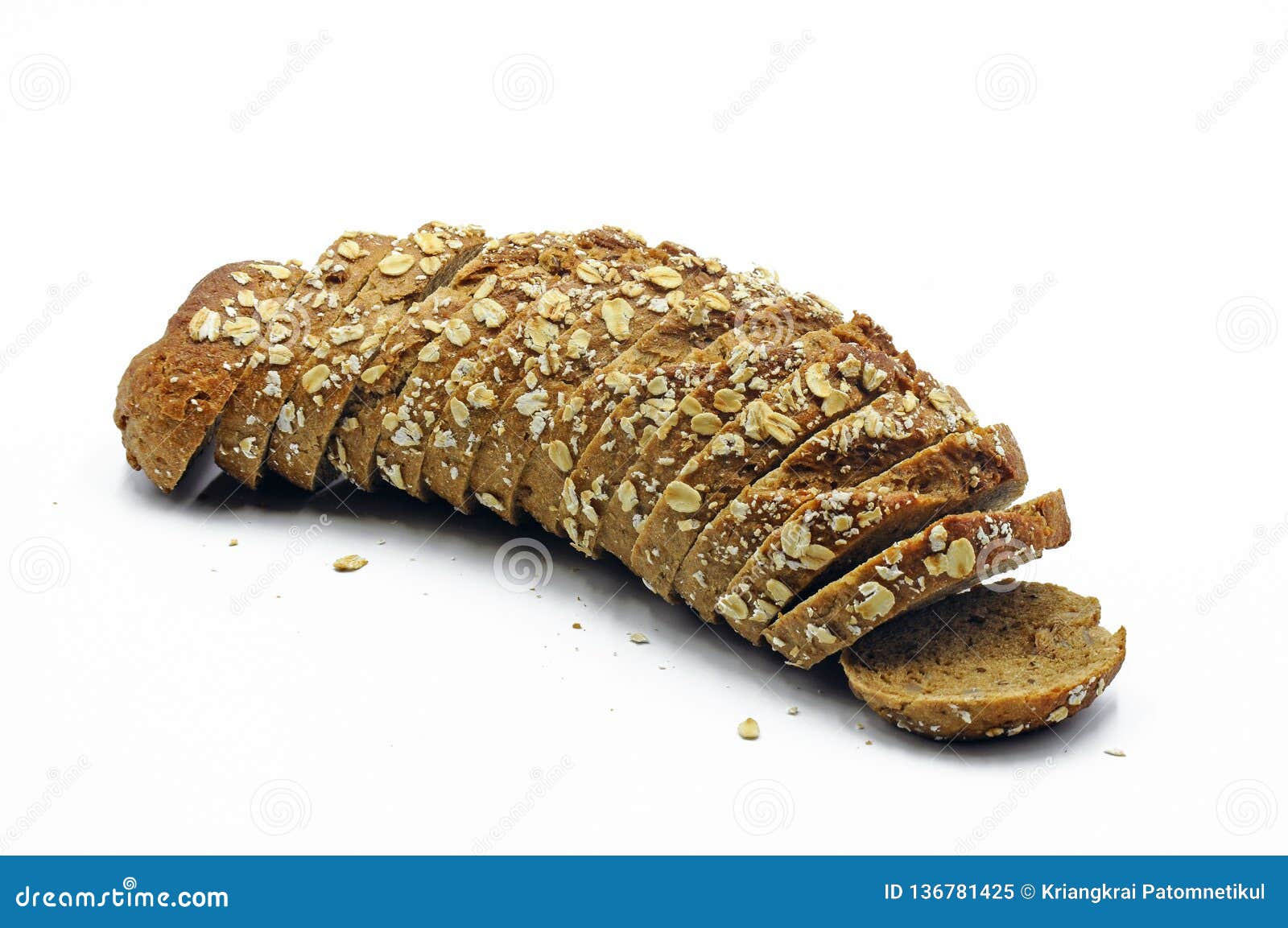 Five Grain Bread on White Background Stock Image - Image of fresh ...
