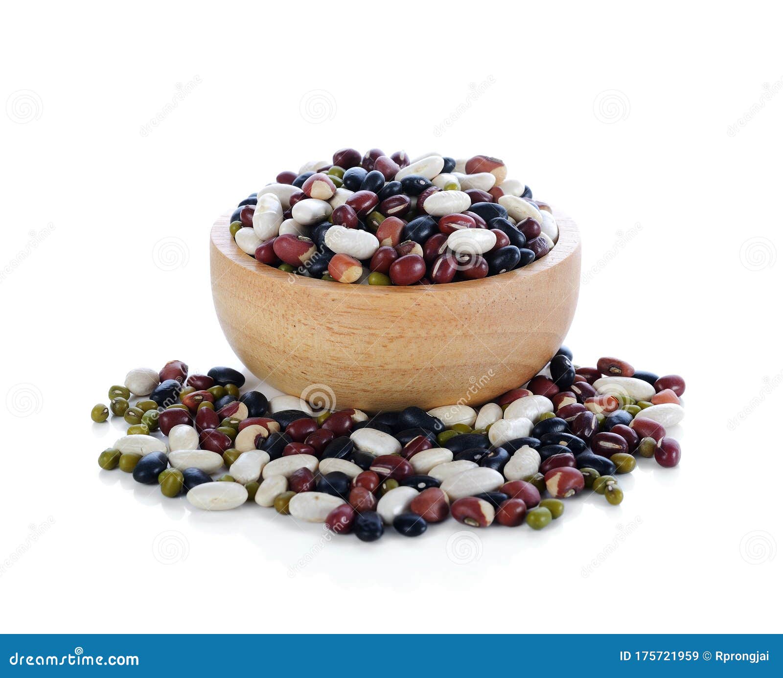 Five Grains Mix Beans on White Background Stock Image - Image of ...