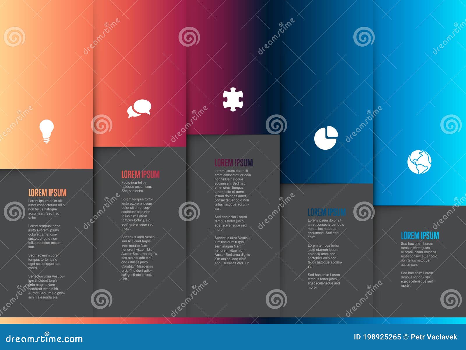 Five Graph Elements Infographic Template Stock Vector - Illustration of ...