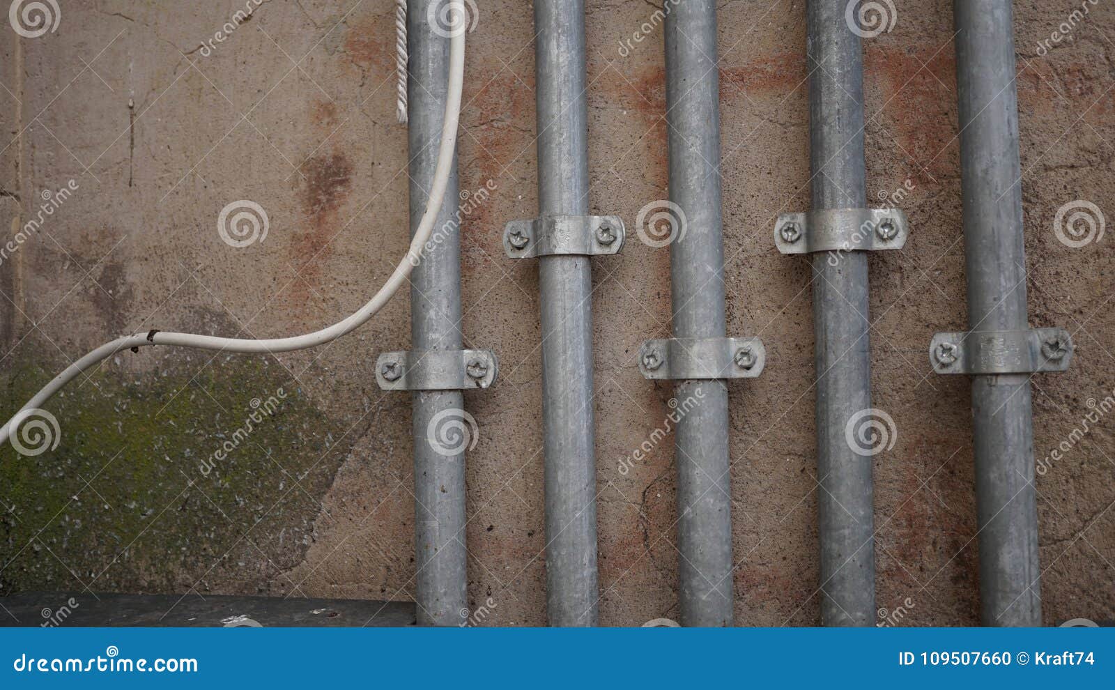 Piping pipes on the wall stock photo. Image of brown - 109507660