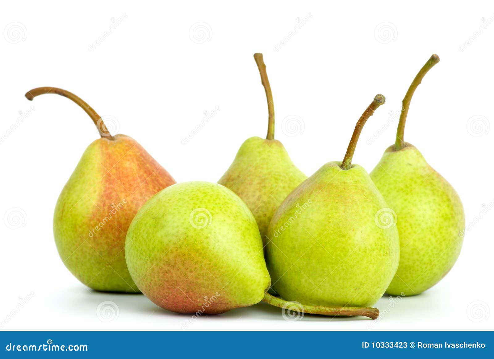 Five Green Pears Stock Photos - Image: 10333423