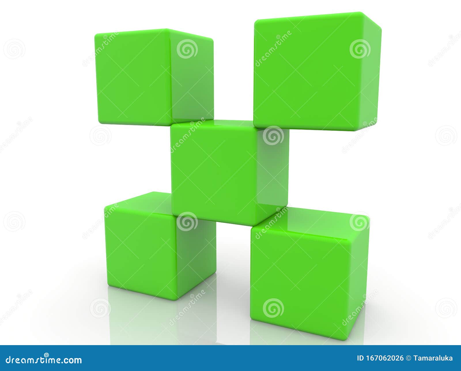 Five green toy cubes stock illustration. Illustration of object - 167062026