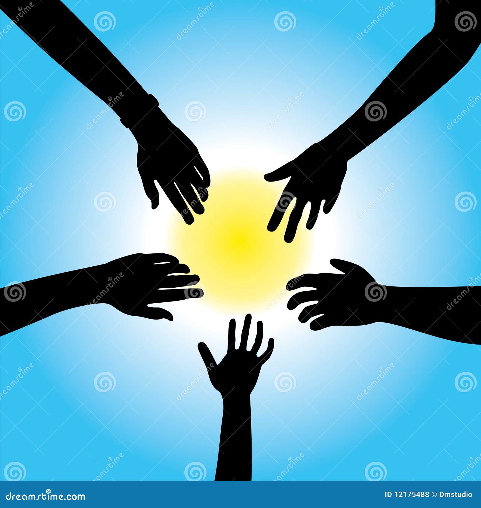 Five hands stock vector. Illustration of human, backdrop - 12175488