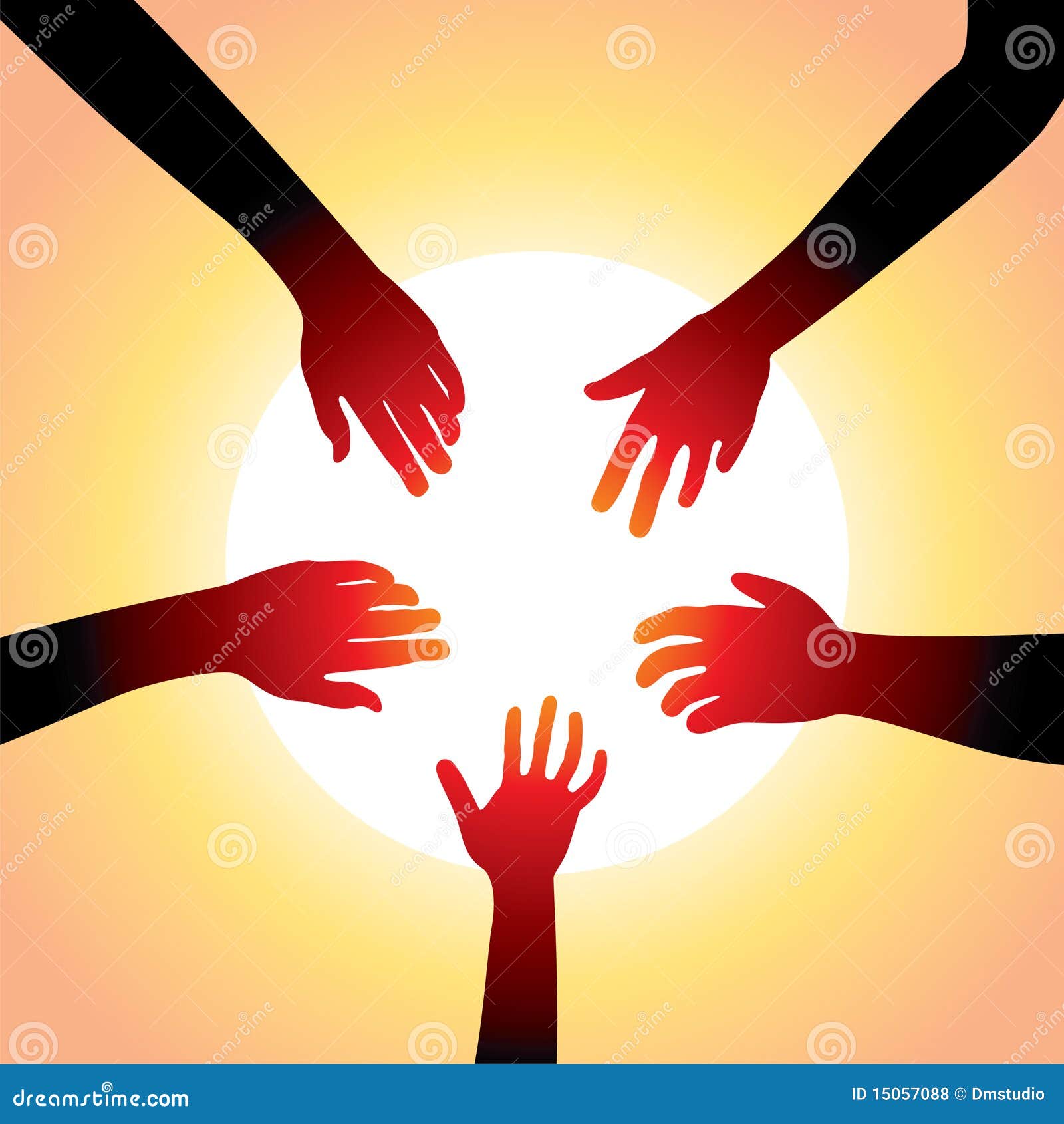 Five hands stock vector. Illustration of card, backdrop - 15057088