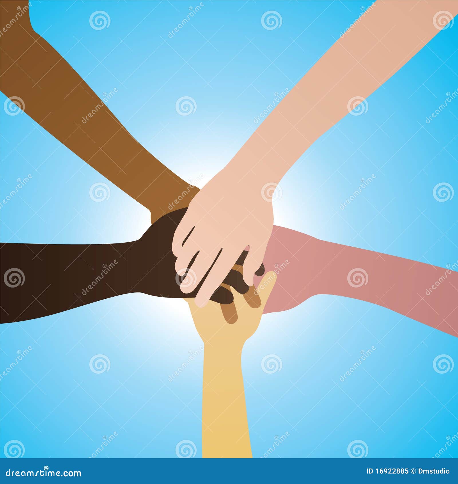 Five hands stock vector. Illustration of american, group - 16922885