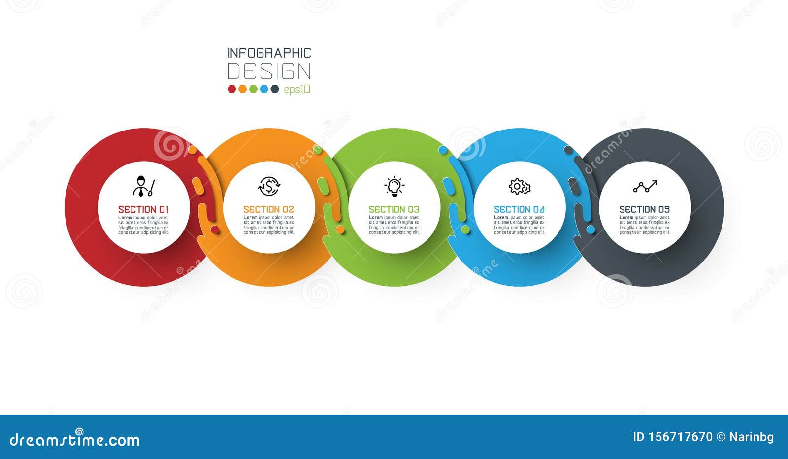 Six Harmonious Circle Infographics Vector Illustration | CartoonDealer ...