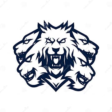 Five headed wolf stock vector. Illustration of canine - 207092126