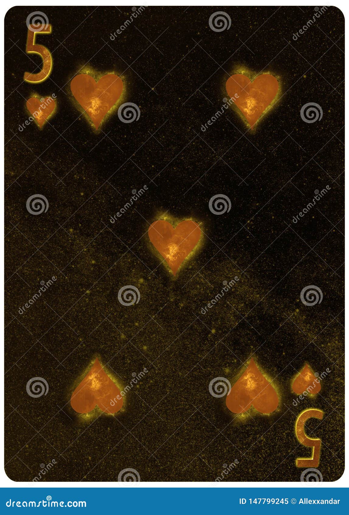 Five of Hearts Playing Card Abstract Background Stock Illustration ...