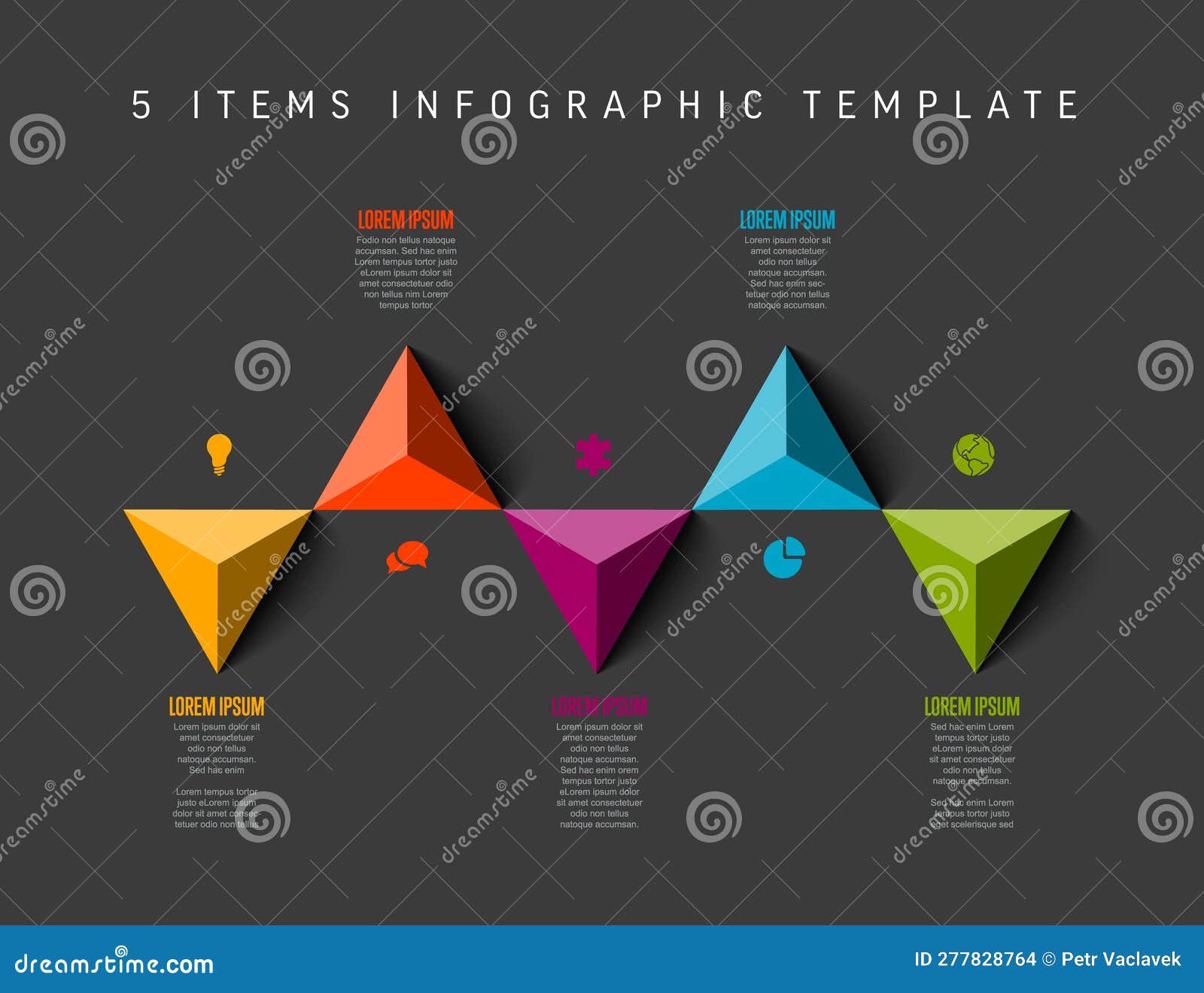 Triangle Arrows Infographic Diagram 3 Options Cartoon Vector ...