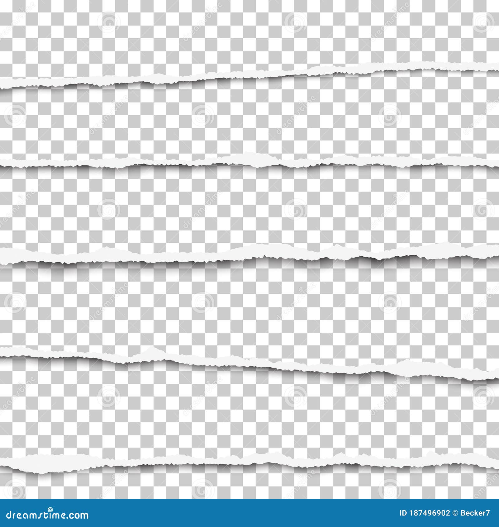 Five Horizontal Torn Layers of Transparent Paper Placed One Under Other ...