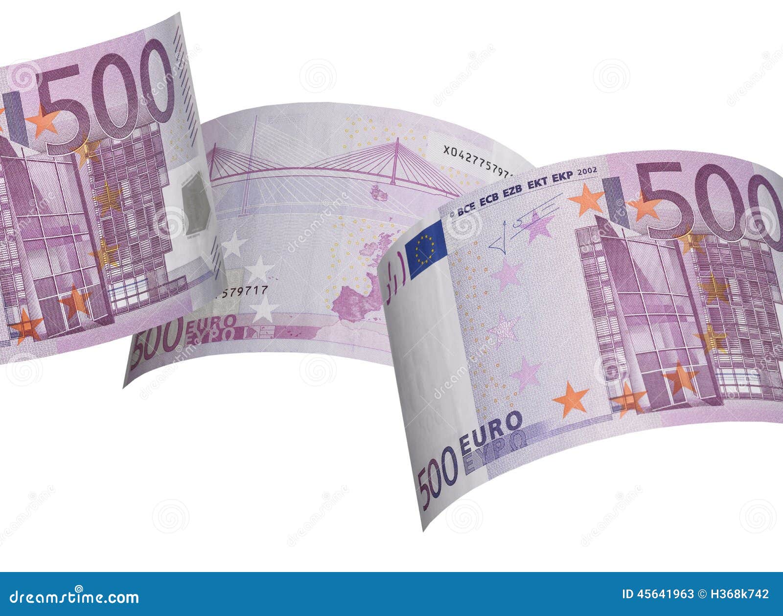 Five Hundred Bill Collage Isolated on White Stock Image - Image of ...