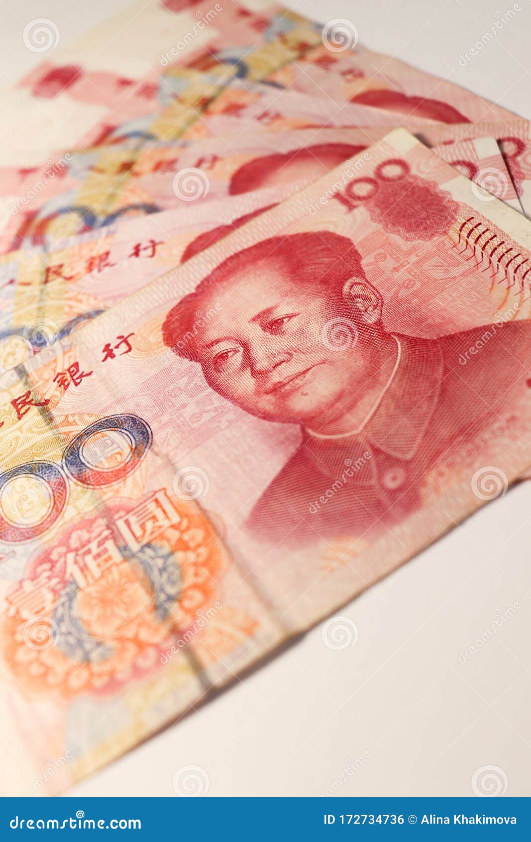 Five Hundred Red Yuan Against White Background Stock Photo - Image of ...