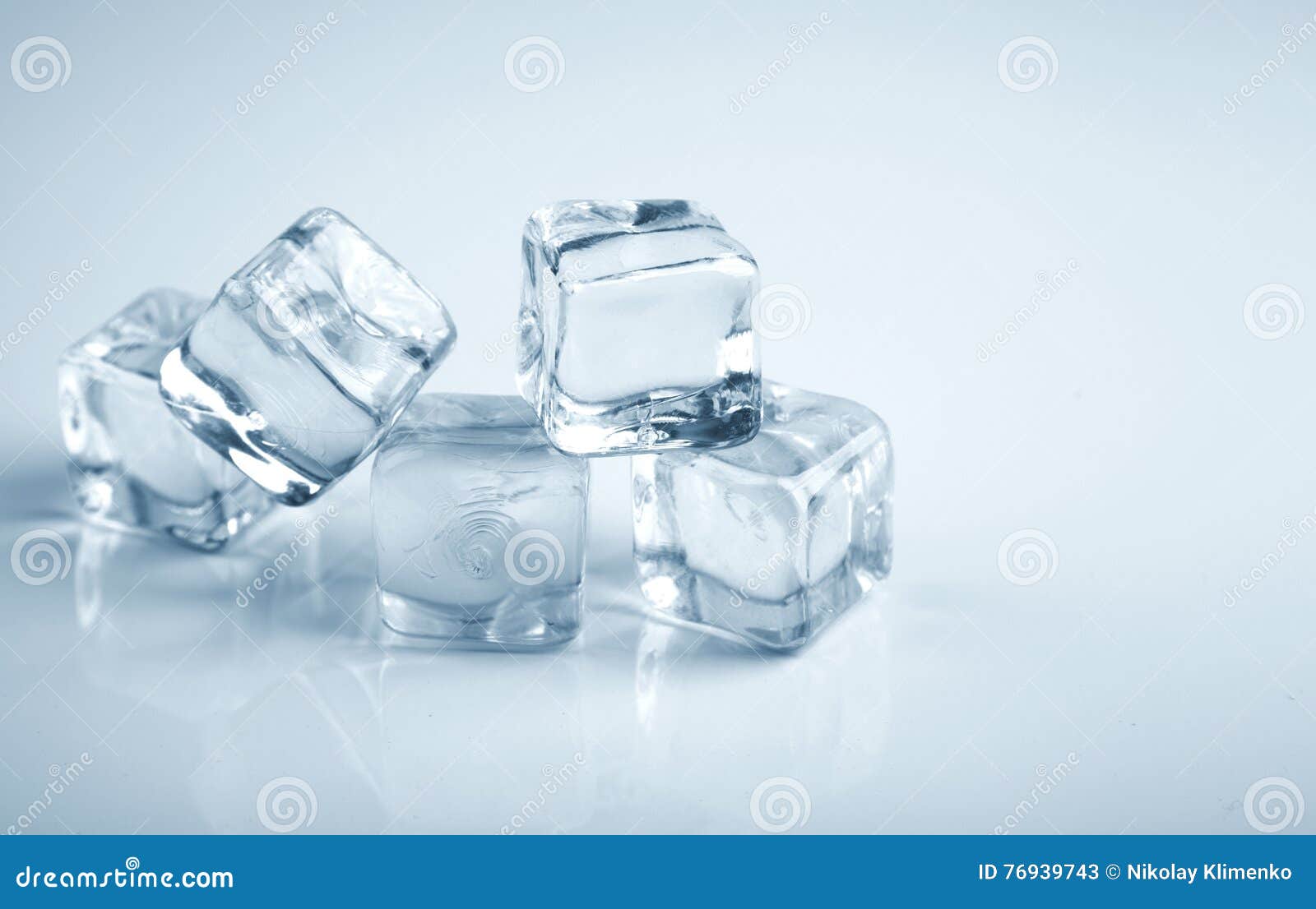 Cubes On A Blue Background, Crystal Cubes, Dry Ice. Cubic Figures ...