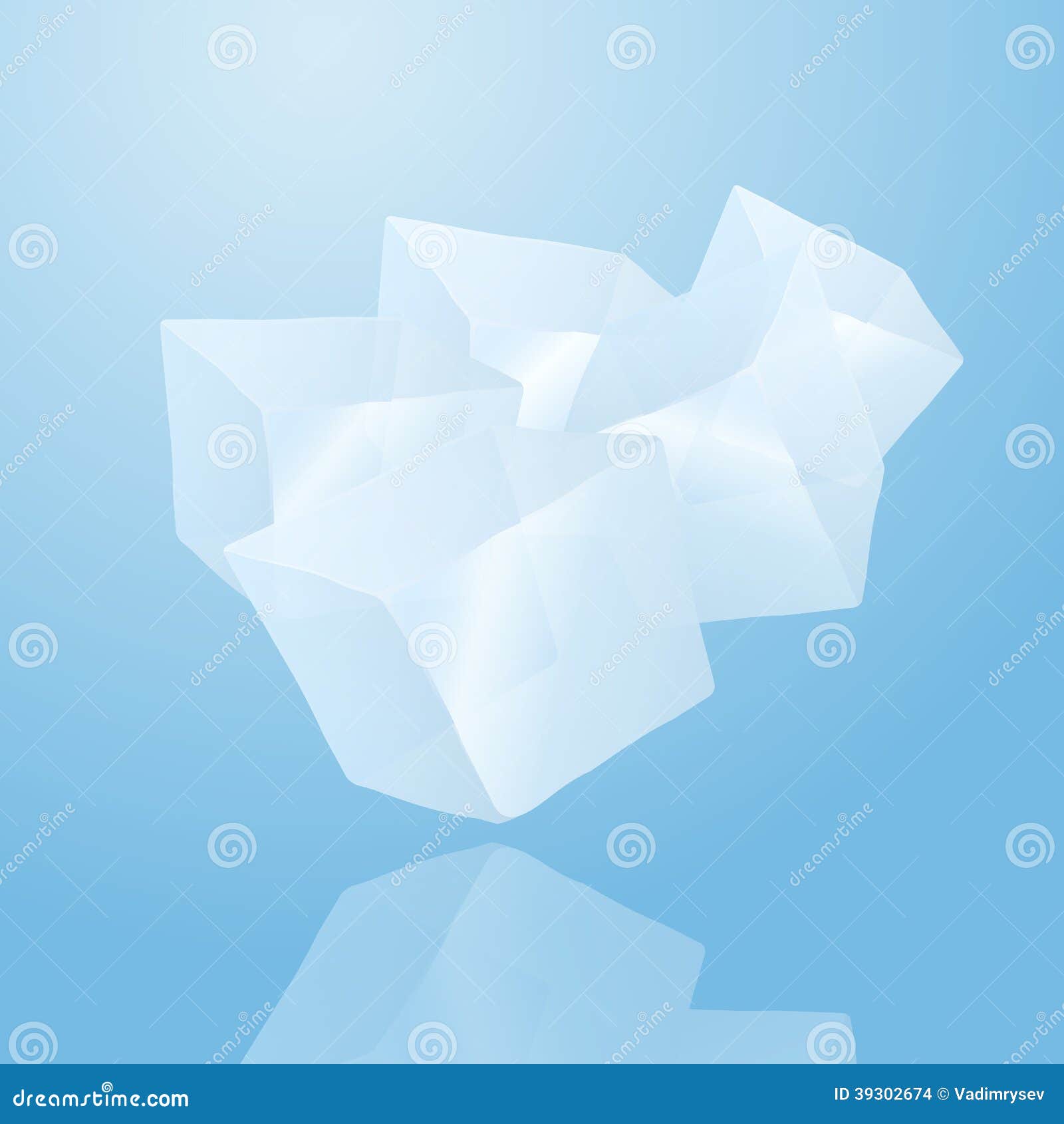 Five ice cubes stock vector. Illustration of icicle, icecube - 39302674