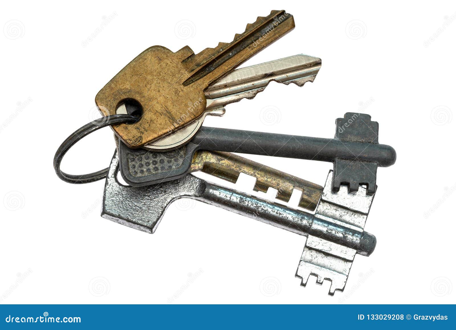 Five keys in single bunch stock photo. Image of concept - 133029208