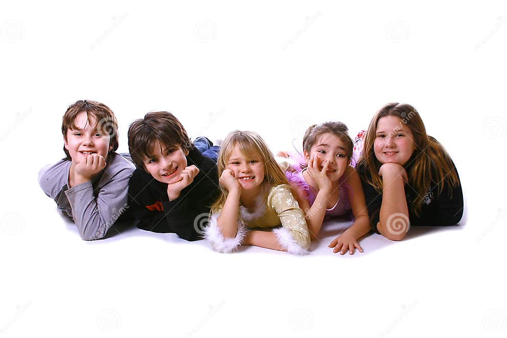 Five kids stock image. Image of isolated, youth, brothers - 3950085