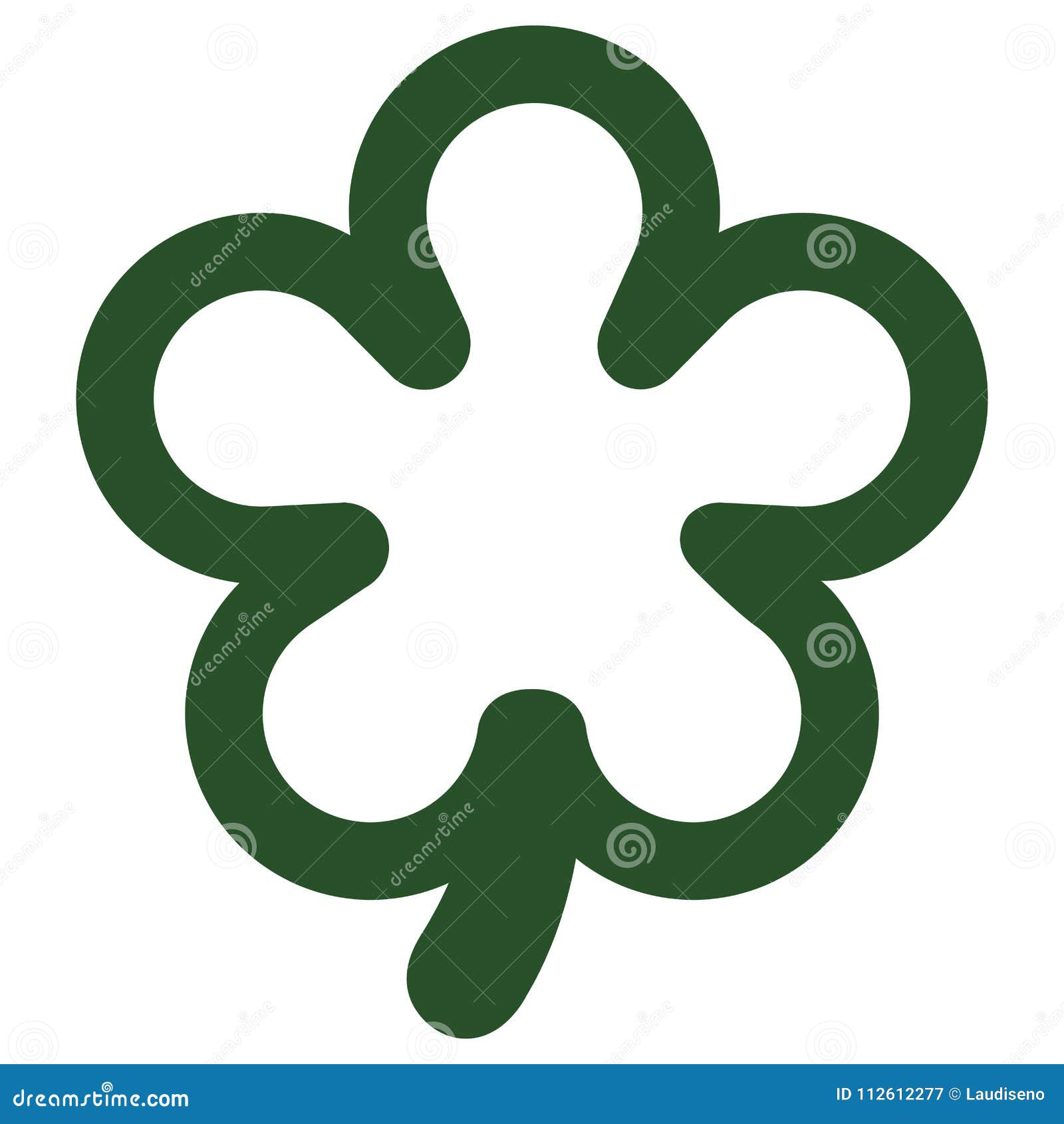 Five leaf clover stock vector. Illustration of sign - 112612277