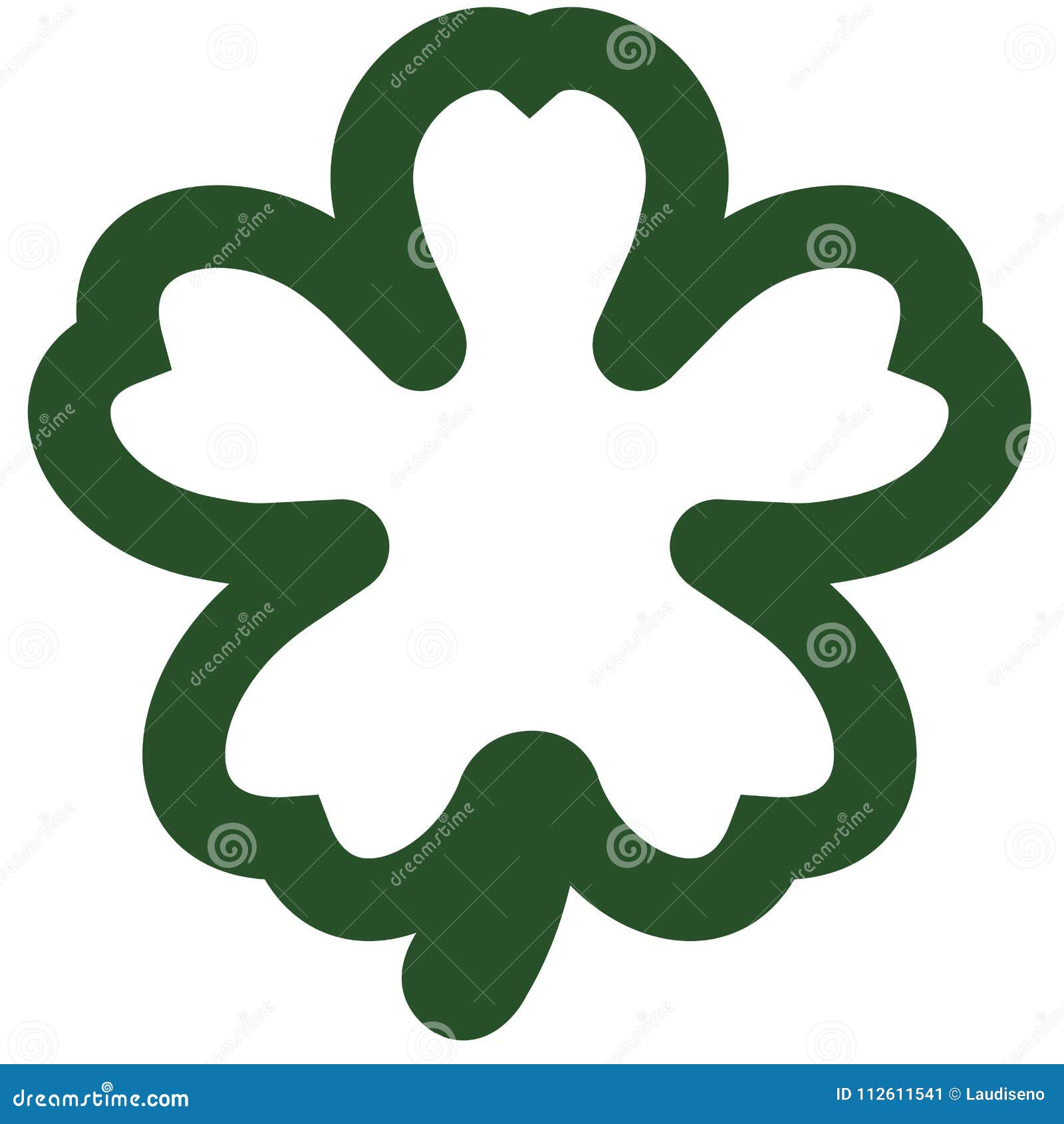 Five leaf clover stock vector. Illustration of icon - 112611541