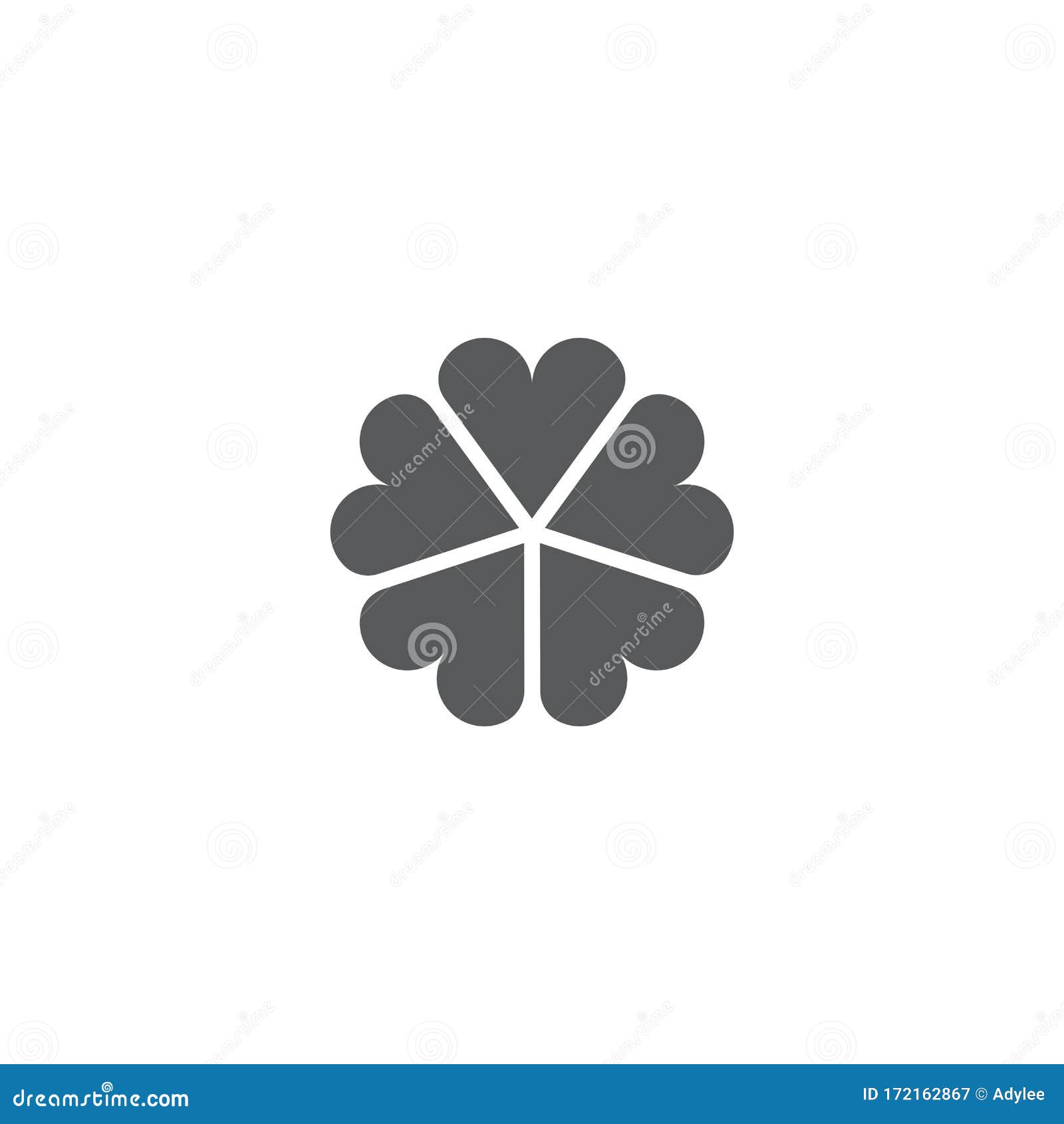 Five Leaf Clover Vector Icon Symbol Isolated On White Background ...